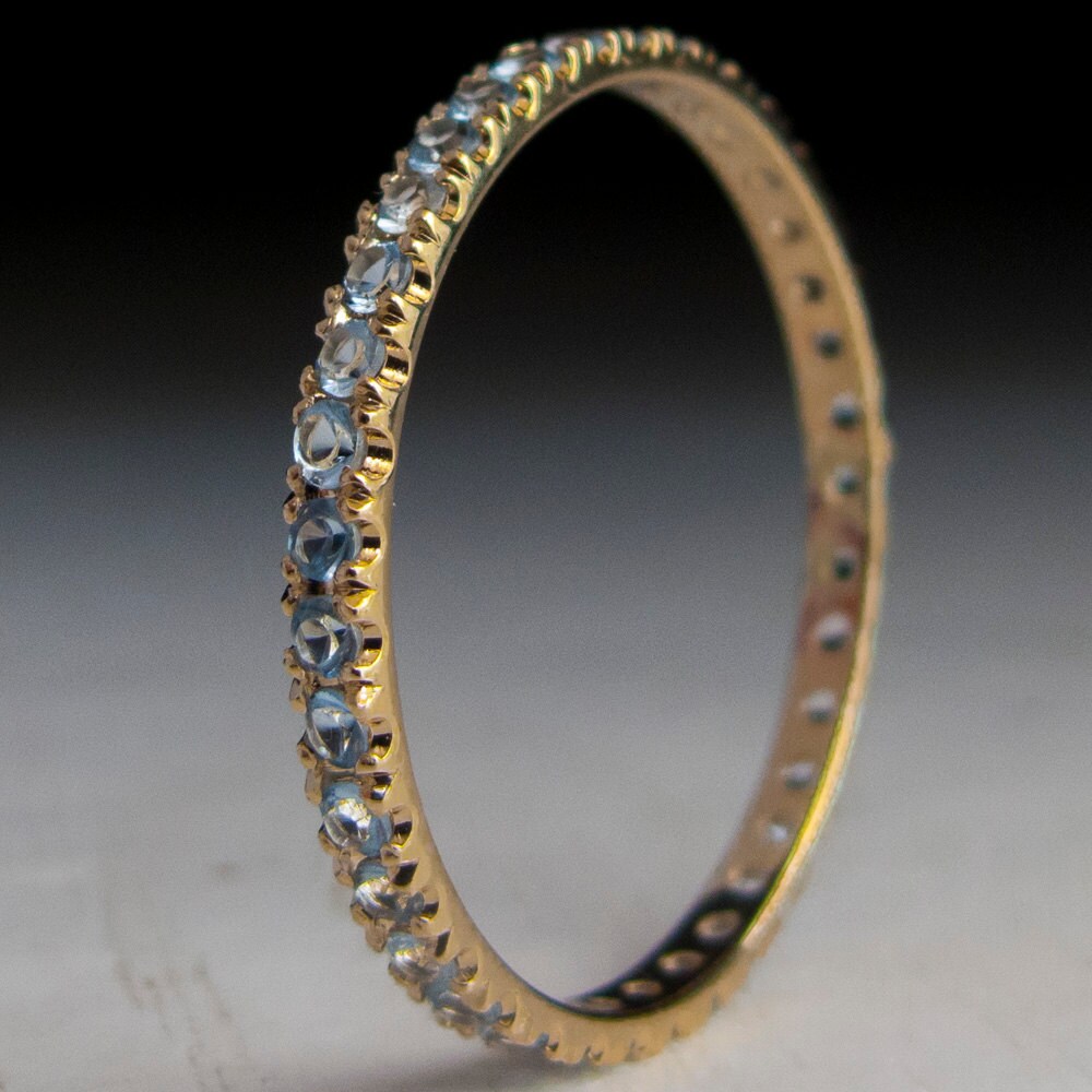 Blue Topaz Eternity Ring - Etsy