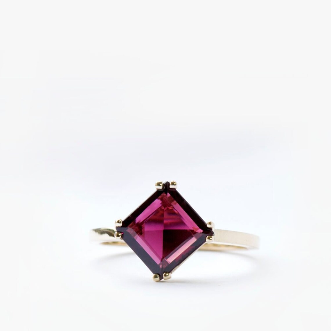 Garnet Ring / Gemstone Ring / Garnet Jewelry / Art Deco / - Etsy