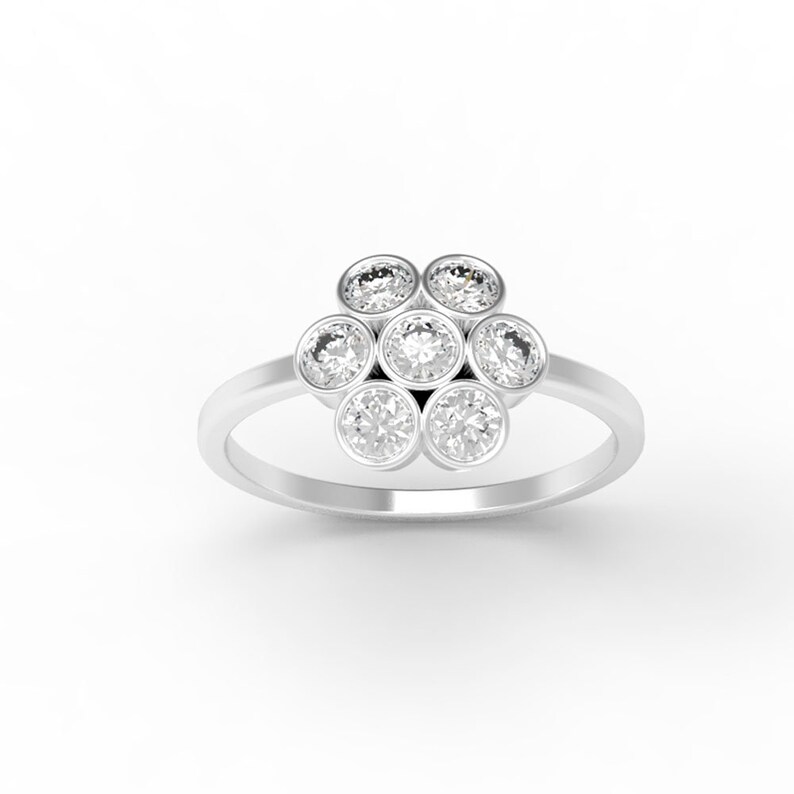 Diamond cluster ring cluster ring gold diamond ring diamond | Etsy