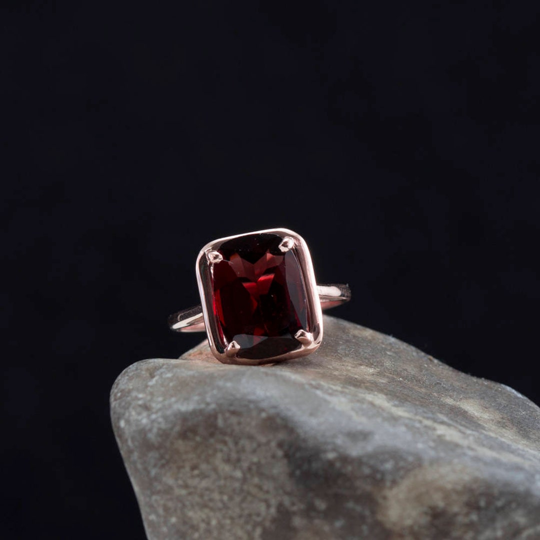 Garnet Ring, Garnet Jewelry, Rose Gold,pink Gold, Birthstone Ring ...