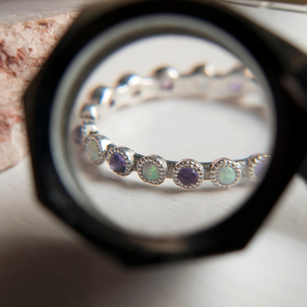 Unique Eternity Ring Made in Gold or Silver Set With | Etsy