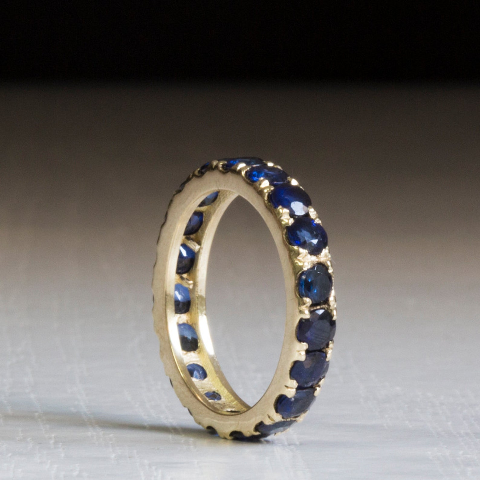 Natural Sapphire Eternity Ring Gold Sapphire Ring Blue - Etsy