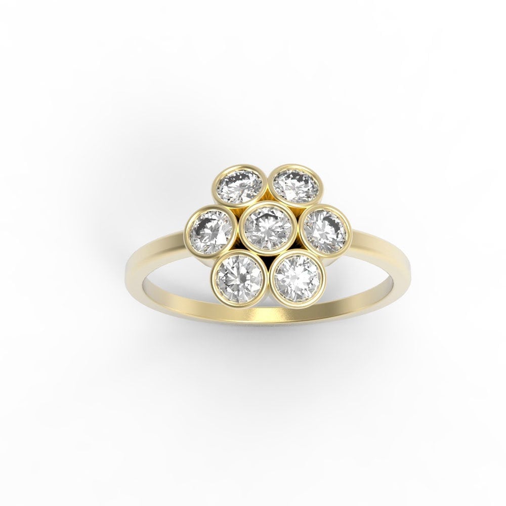 Diamond cluster ring cluster ring gold diamond ring diamond | Etsy