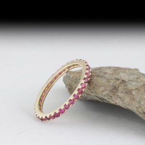 Ruby Eternity Ring, Ruby Ring Yellow Gold, Eternity Ring, Natural Ruby Ring, July Birthstone ...
