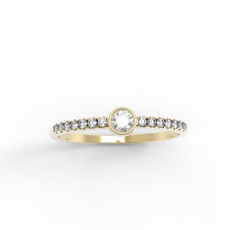 Simple diamond ring diamond ring dainty diamond ring | Etsy