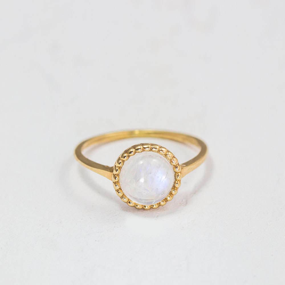 Rainbow Moostone Ring round moonstone ring | Etsy