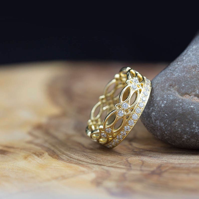 Celtic ring / Eternity ring / Diamond ring / Gothic ring / | Etsy