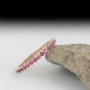 Ruby Eternity Ring, Ruby Ring Yellow Gold, Eternity Ring, Natural Ruby Ring, July Birthstone ...