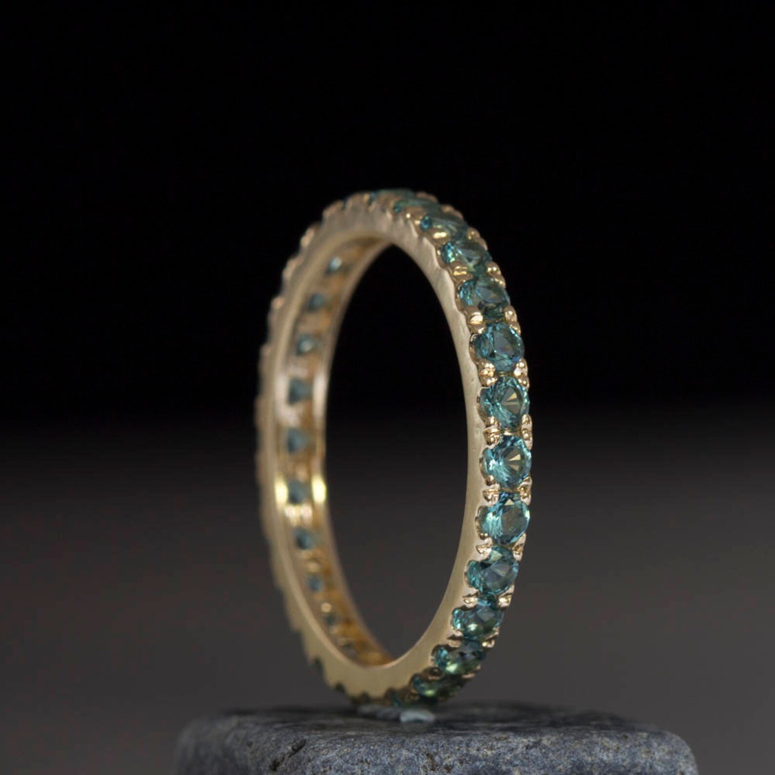 Blue Green Emerald Eternity Ring Gold Eternity Rings Gold - Etsy