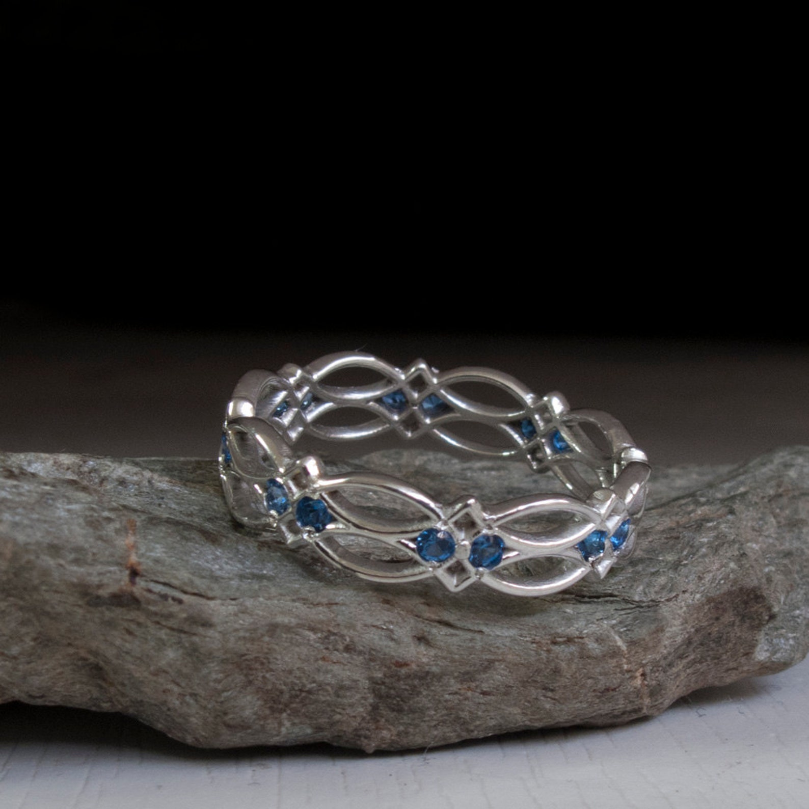 Sterling Silver Celtic Ring Eternity Ring Sapphire Ring - Etsy