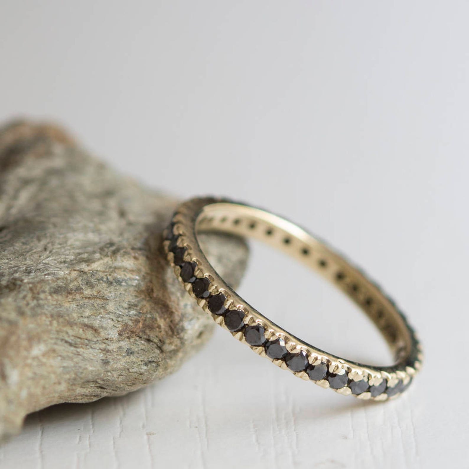 Black Diamond Eternity Ring - Etsy
