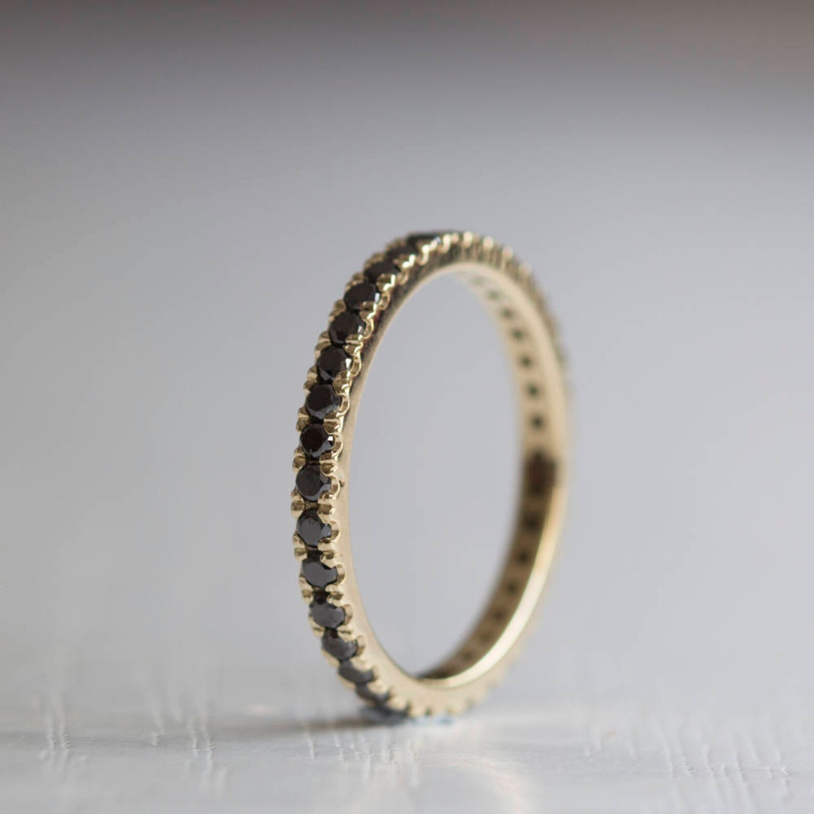 Black Diamond Eternity Ring | Etsy