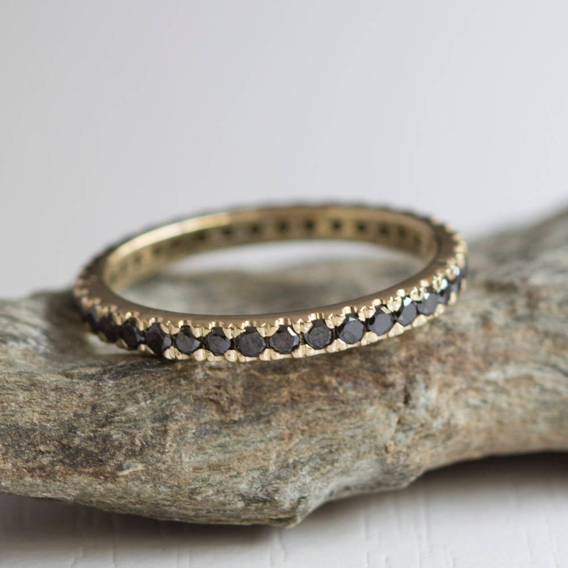 Black Diamond Eternity Ring | Etsy