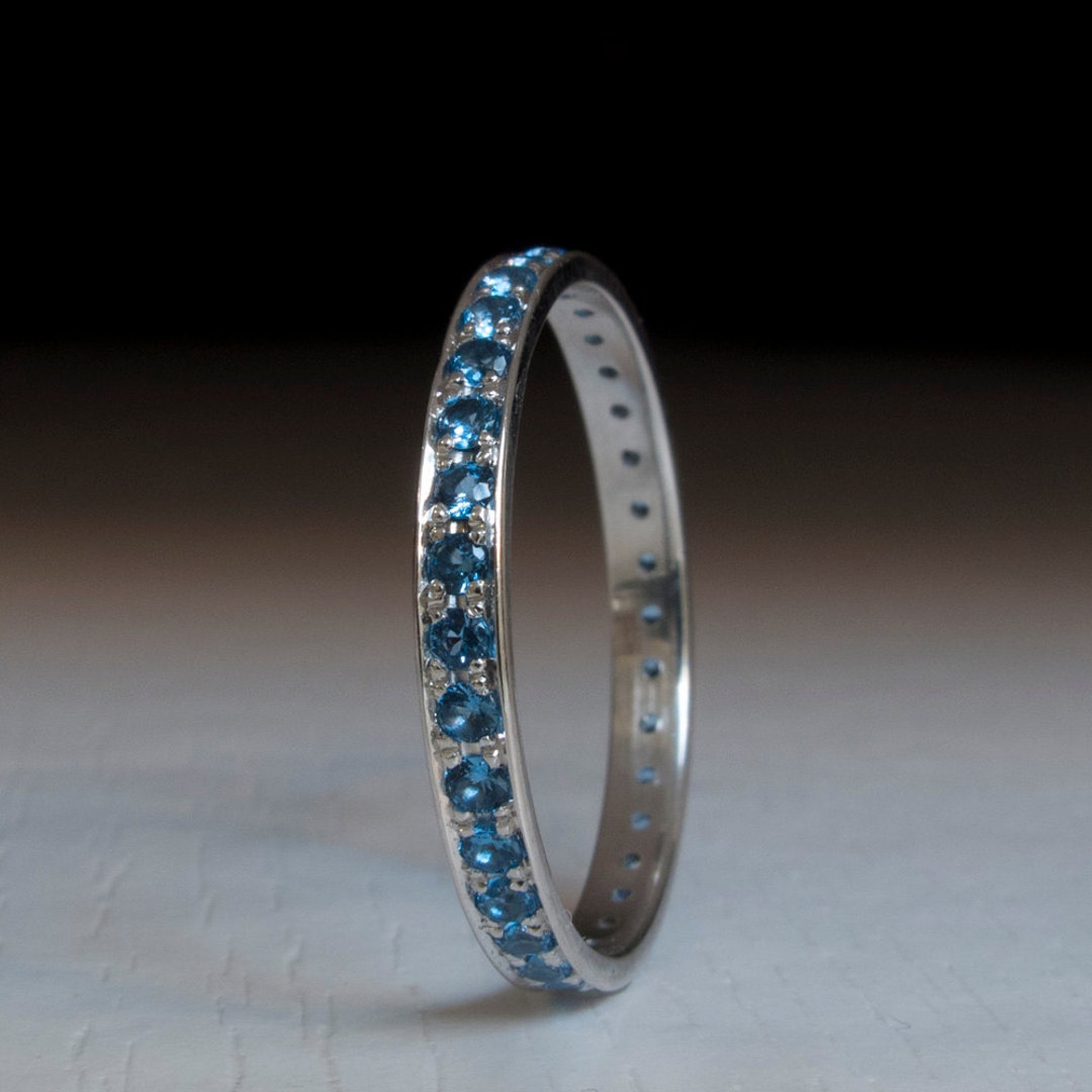 London Blue Topaz White Gold Eternity Ring - Something Blue - Sky Blue ...