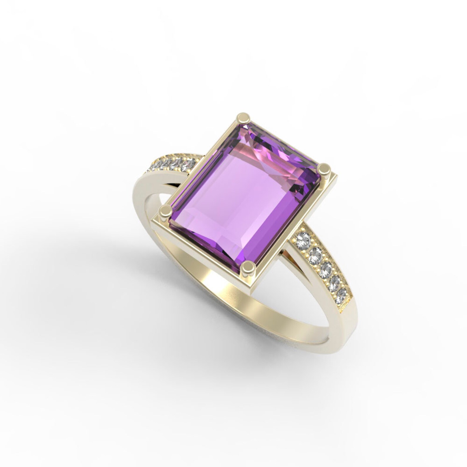 Purple Amethyst Ring, Amethyst Ring, Diamond Jewelry, Solitaire Ring ...
