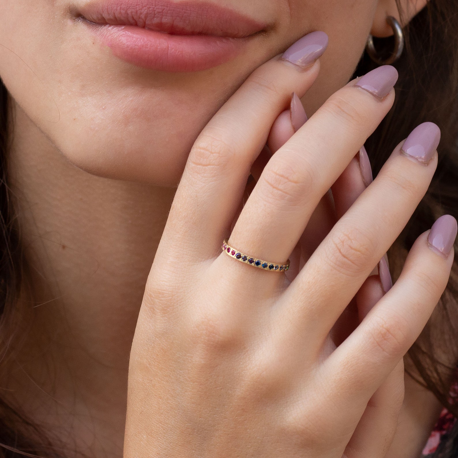 Rainbow Eternity Ring Sapphire Ruby Garnet Blue Topaz - Etsy Canada