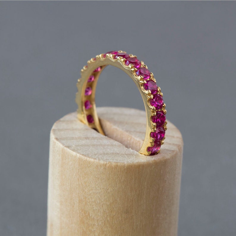 Natural Ruby Eternity Ring Gold Ruby Ring Ruby Gemstone - Etsy