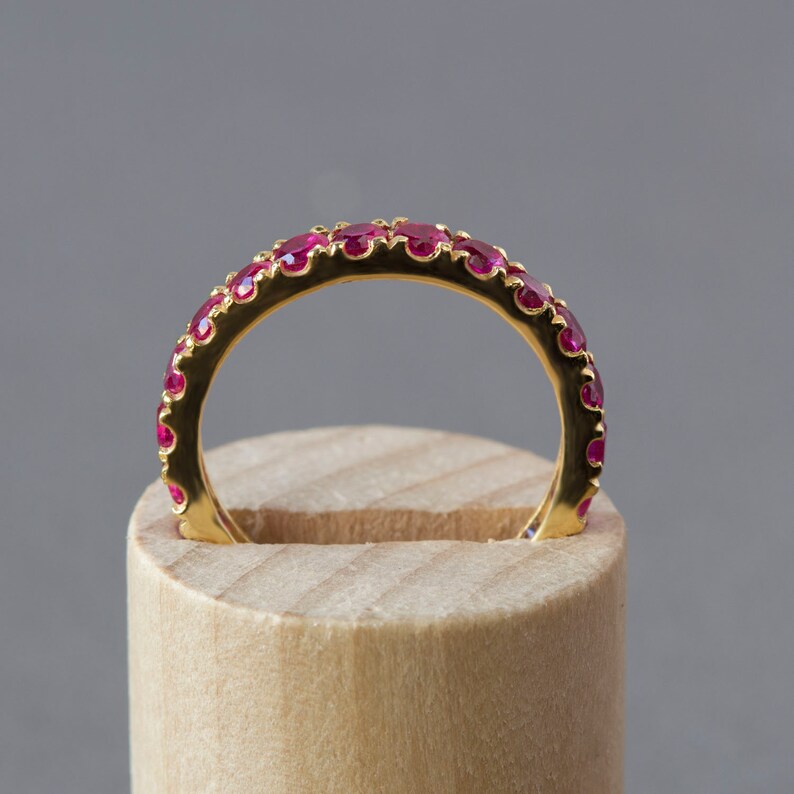 Natural Ruby Eternity Ring Gold Ruby Ring Ruby Gemstone - Etsy
