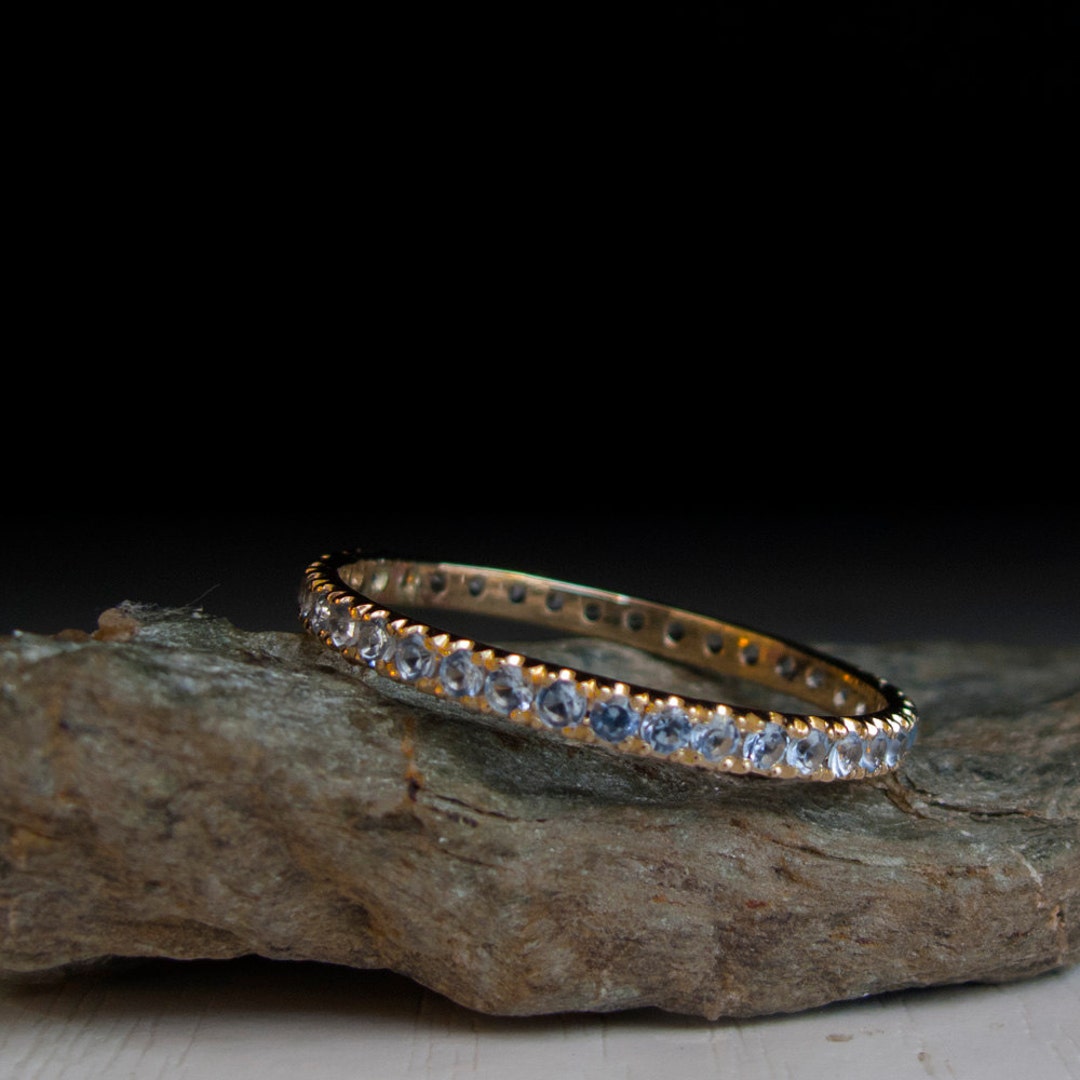 Blue Topaz Eternity Ring - Etsy