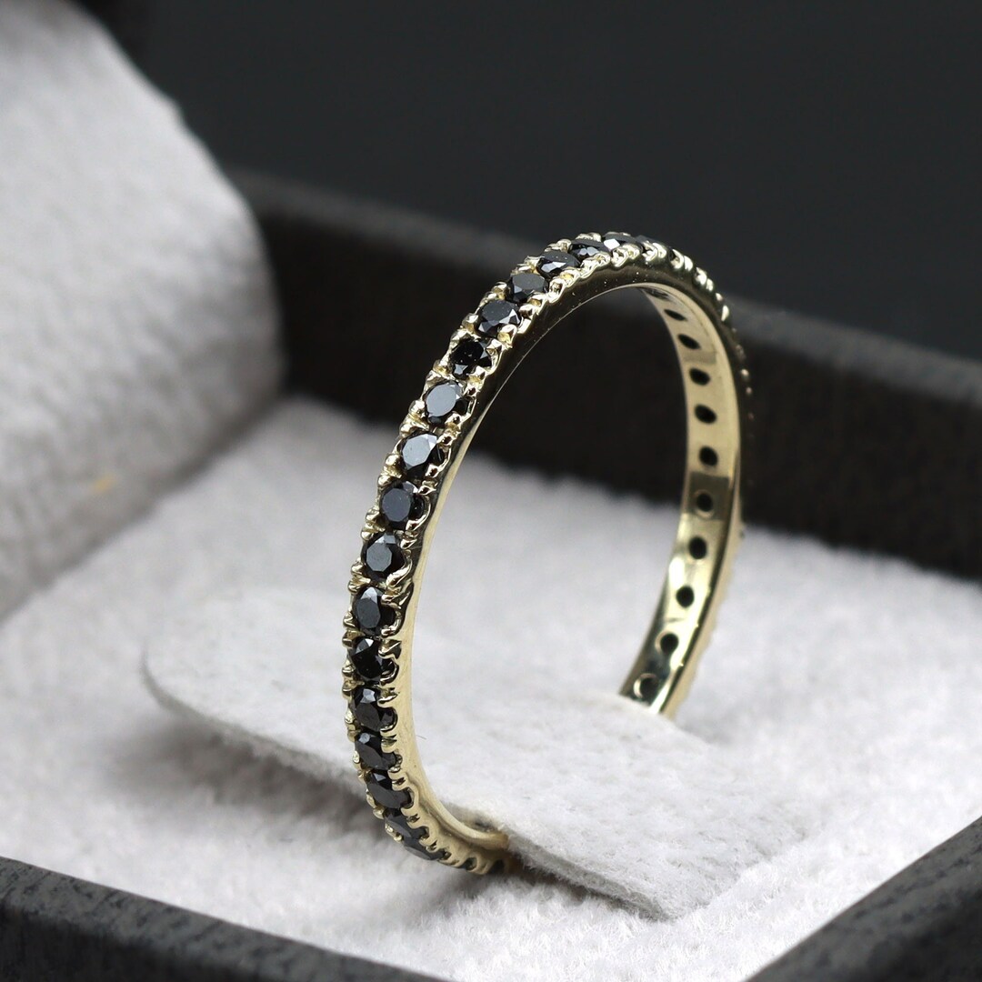 Black Diamond Eternity Ring - Etsy