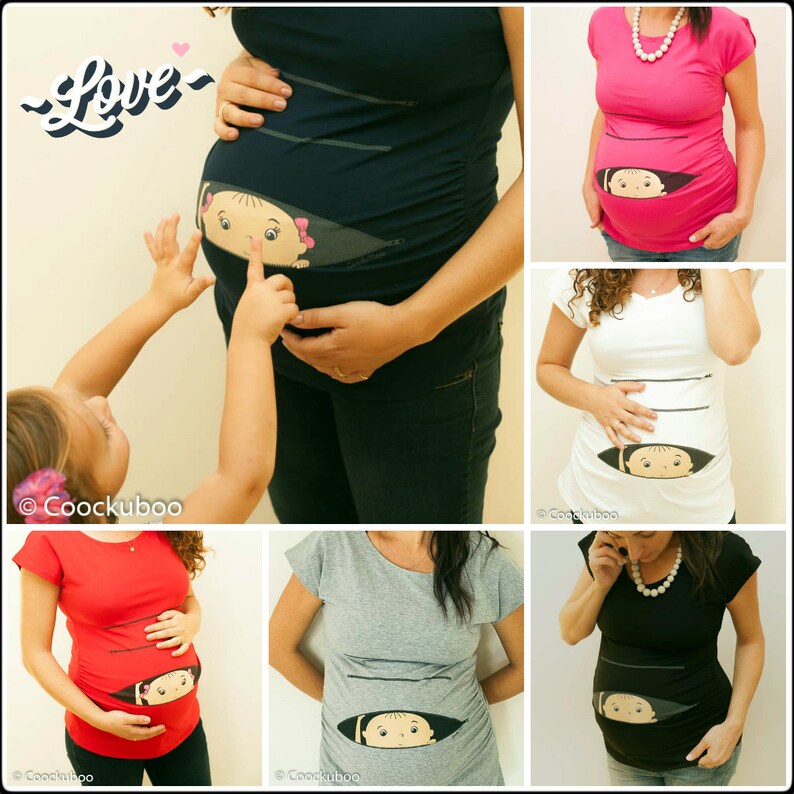 Twins Maternity Shirt Long Sleeves, COOCKUBOO Funny Pregnancy Shirts ...