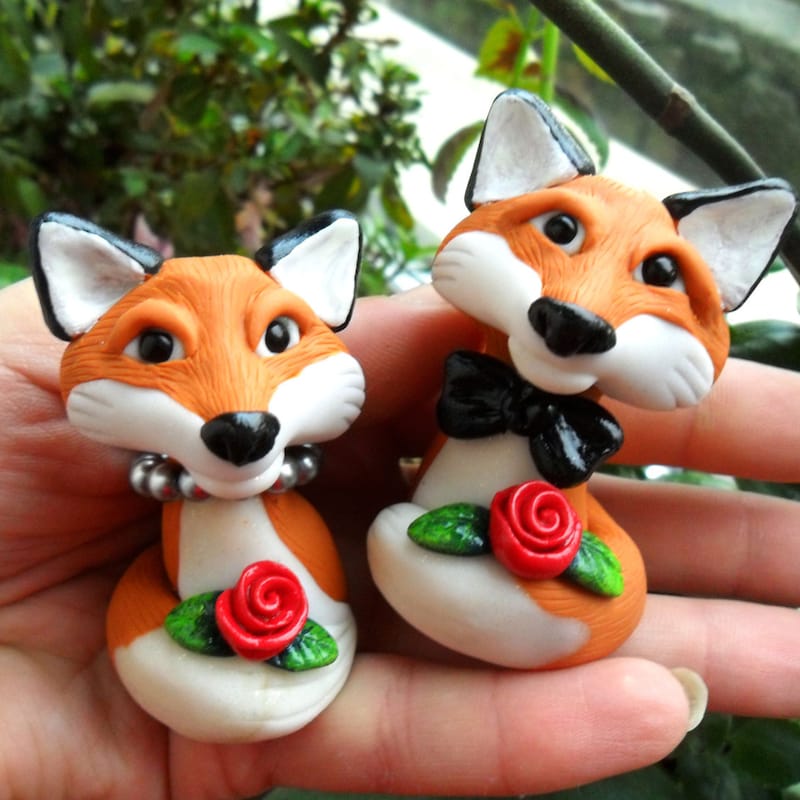 Clay Fox Cake Topper - Etsy