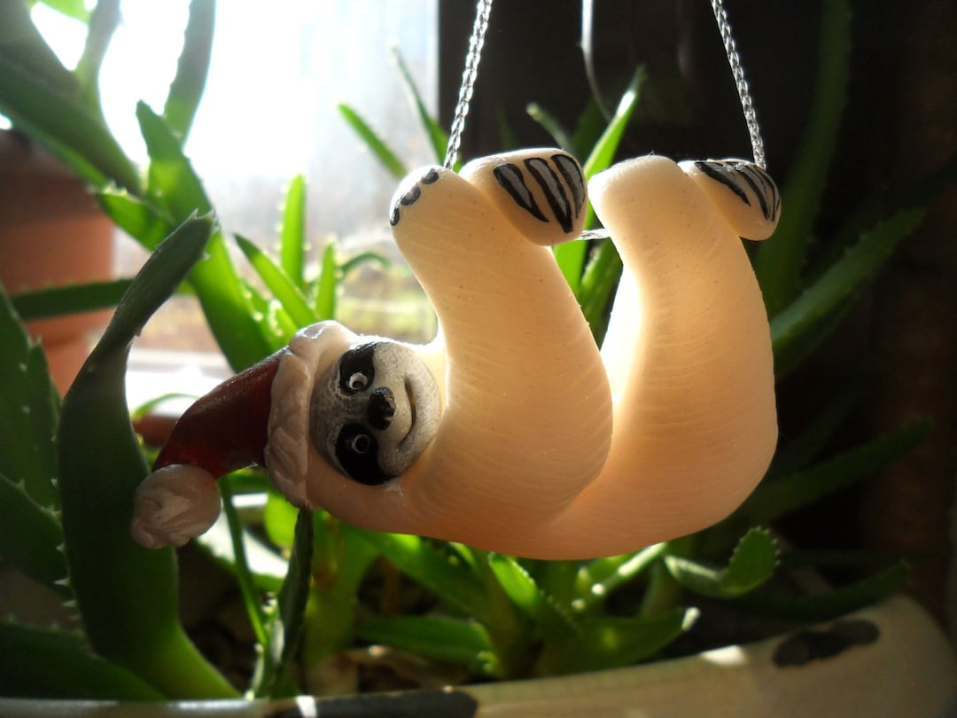 White Sloth Christmas Ornament - Christmas Tree Ornament - Sloth ...