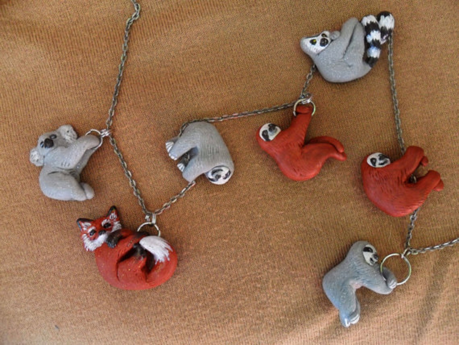 Sloth Necklace Animal Pendant Necklace Ploymer Clay - Etsy