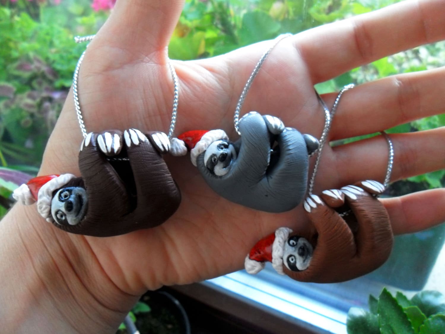 Santa Sloth Christmas Ornament Christmas Tree Ornaments | Etsy