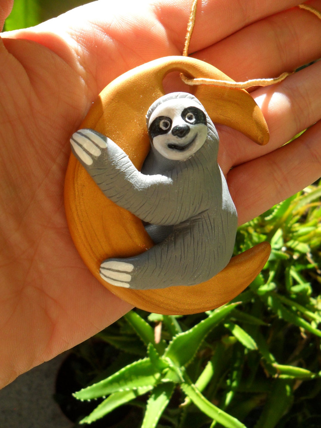 Moon Sloth Ornament - Christmas Tree Ornaments - Sloth Miniature ...