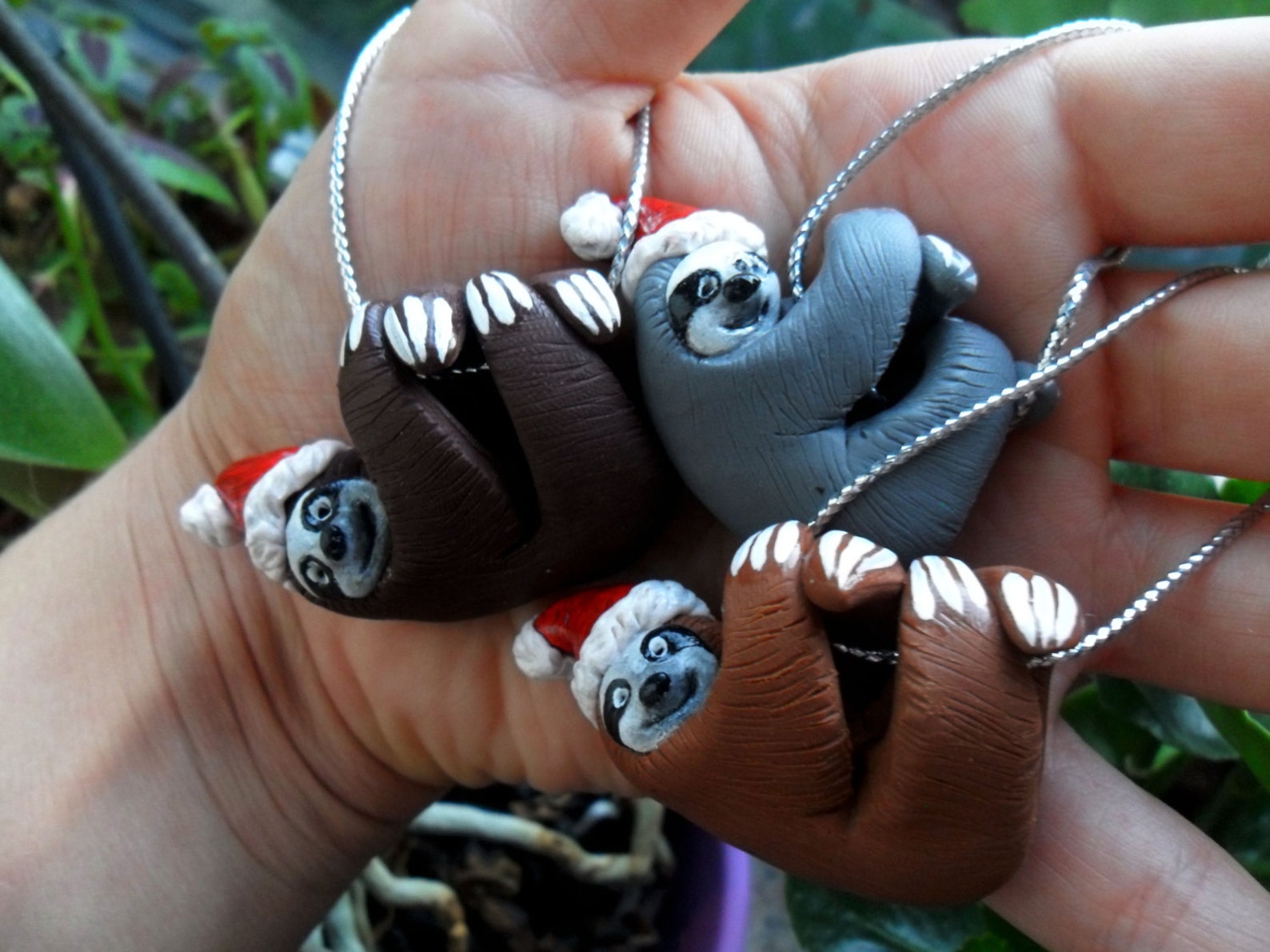 Santa Sloth Christmas Ornament Christmas Tree Ornaments | Etsy