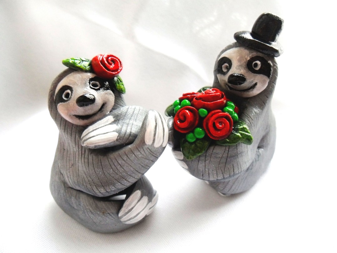 Sloth Wedding Cake Topper - Choose Your Colors - Wedding Cake Topper ...