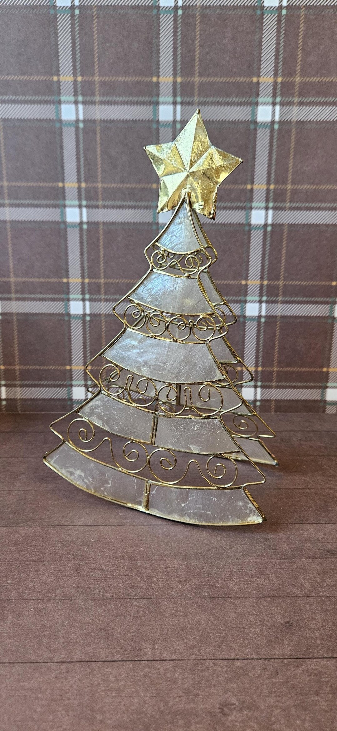 Vintage Capiz Shell Christmas Tree Decoration - Etsy