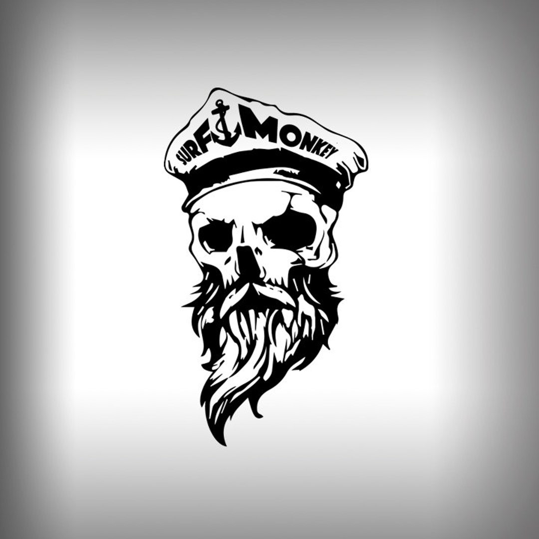 Bearded Skull Surfmonkey Gear Decals Stickers Car Decal Glass - Etsy