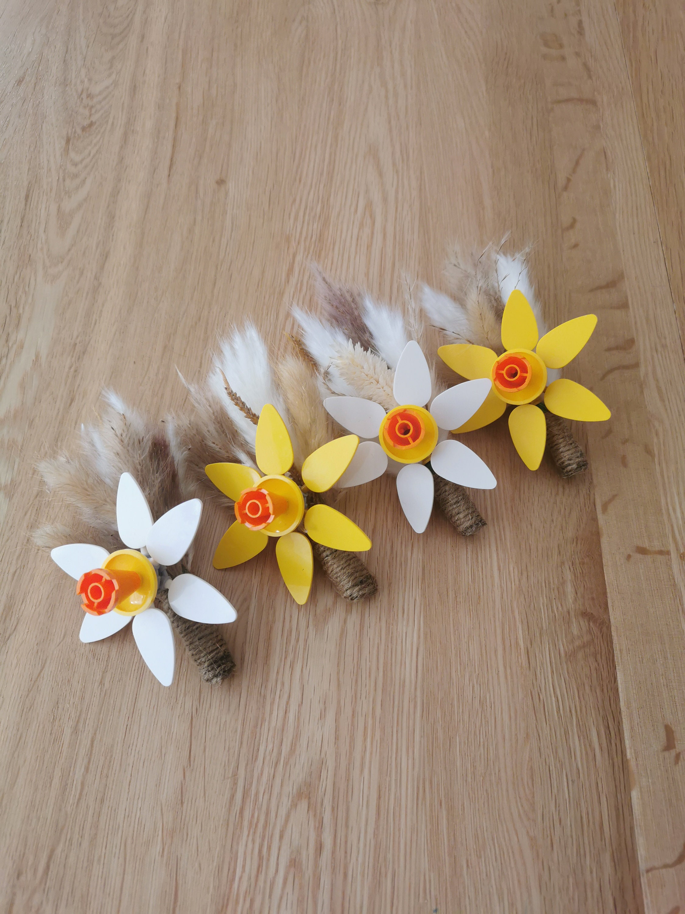 LEGO Daffodil Buttonhole *handmade* Boutonnière With Dried Flowers ...
