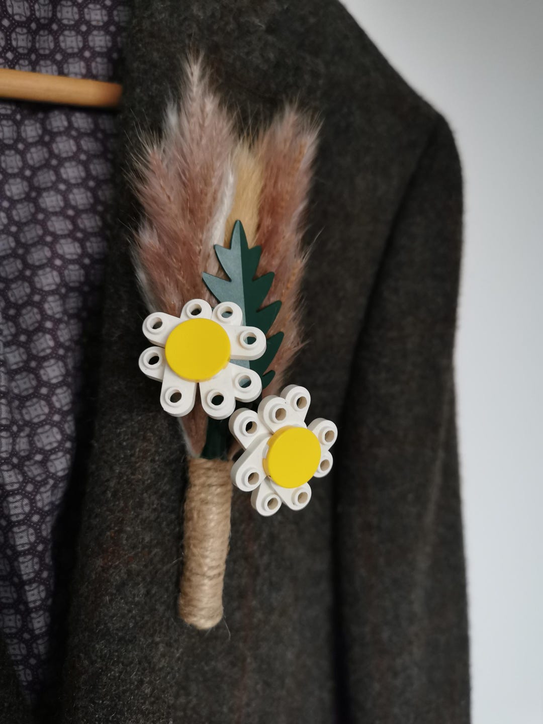 LEGO DAISY Buttonhole\ Boutonnière With Dried Flowers - Etsy