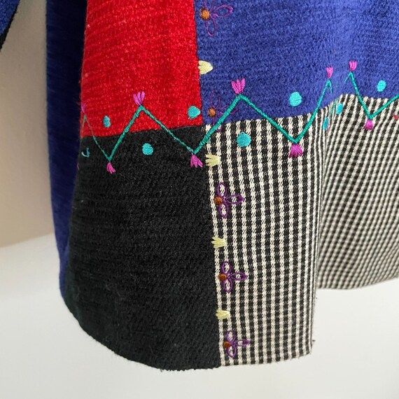 Vintage Patchwork Button Down Chenille Jacket Large - munimoro.gob.pe