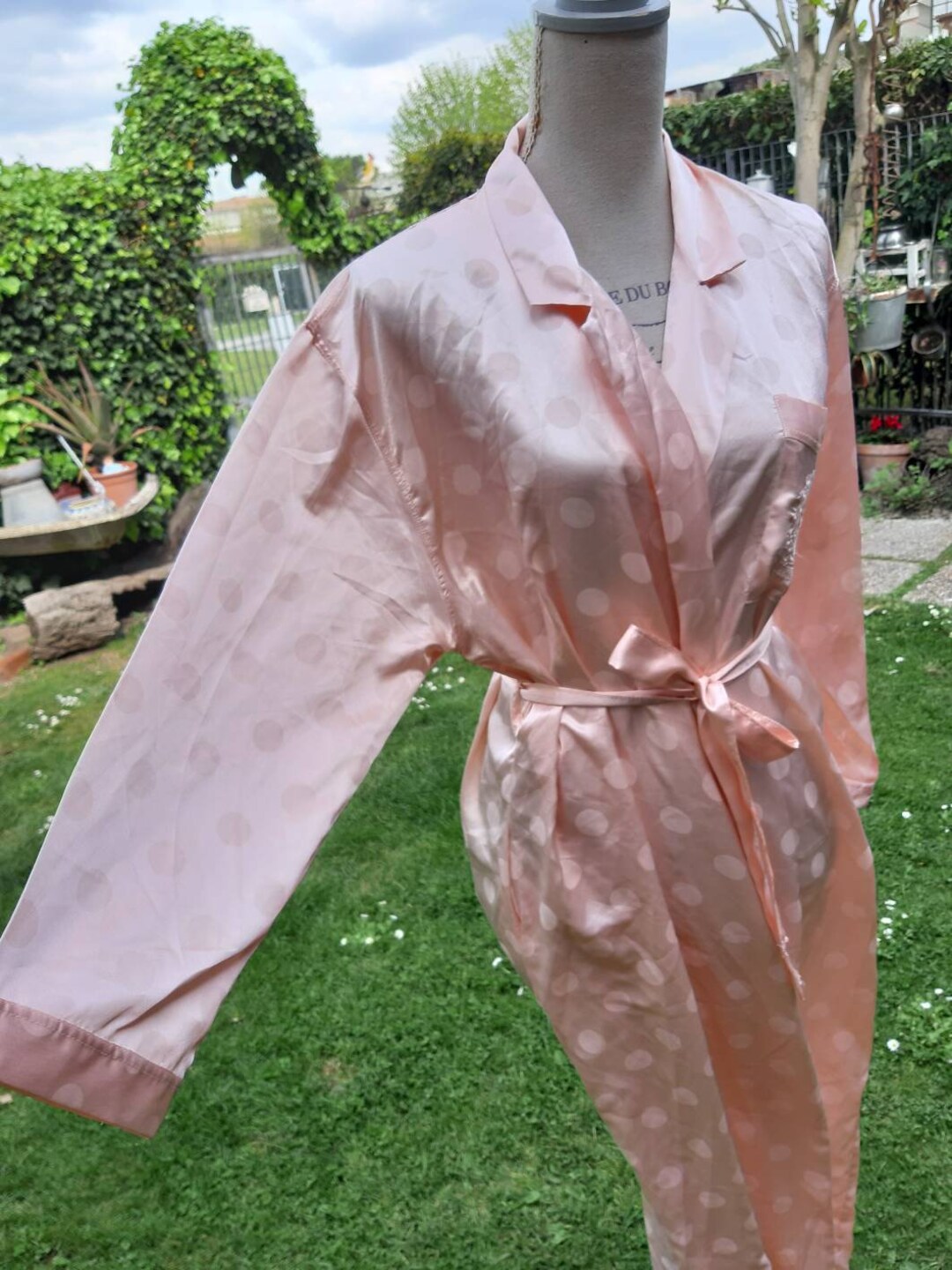 Shabby Chic Dressing Gown 80s Peach Pink Bride Dressing Gown Chic ...