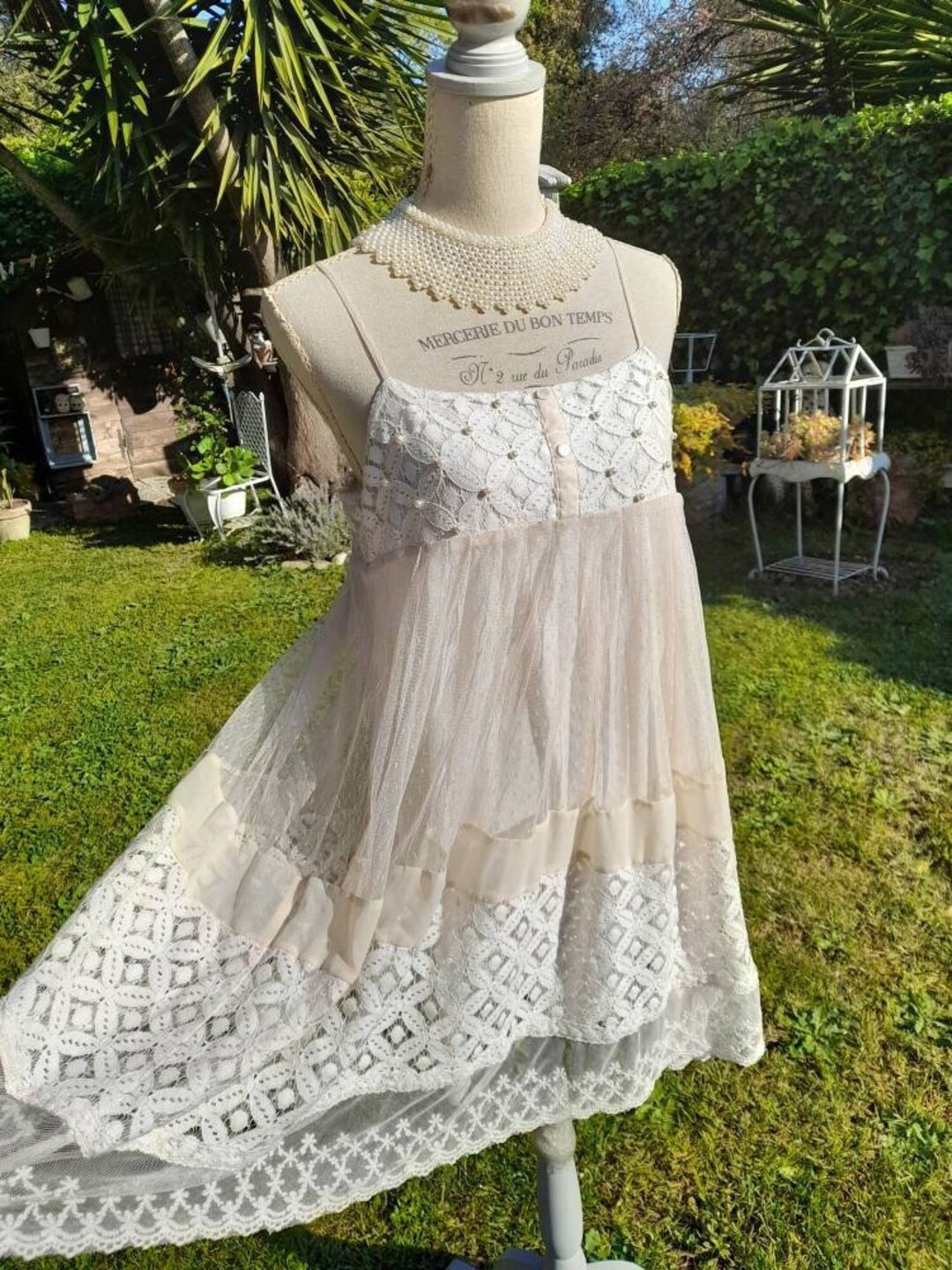 Fabulous Cream White Tunic Dress Shabby Chic Vintage Tunic - Etsy UK
