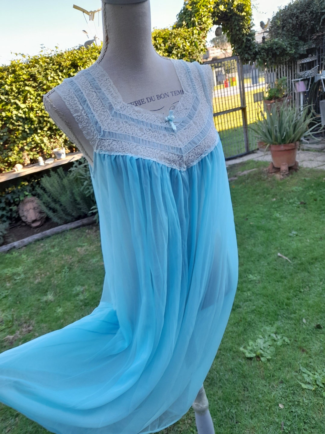 Shabby Chic Vintage Turquoise Nightgown Chic Night Cloud Light Romantic ...