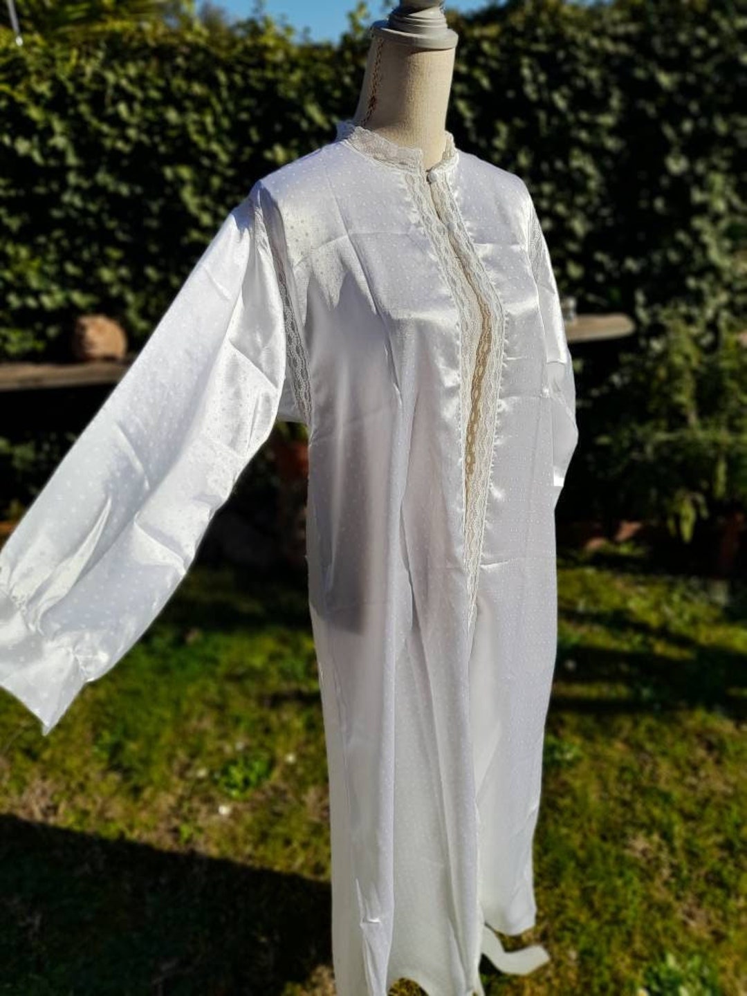 Vintage Robe Shabby Chic White Dressing Gown Woman Chic BRIDAL Bride ...
