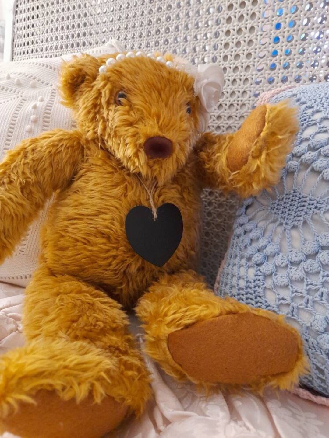 Teddybear Vintage 70s Collectible Plush Shabby Chic Style Antique Bear ...
