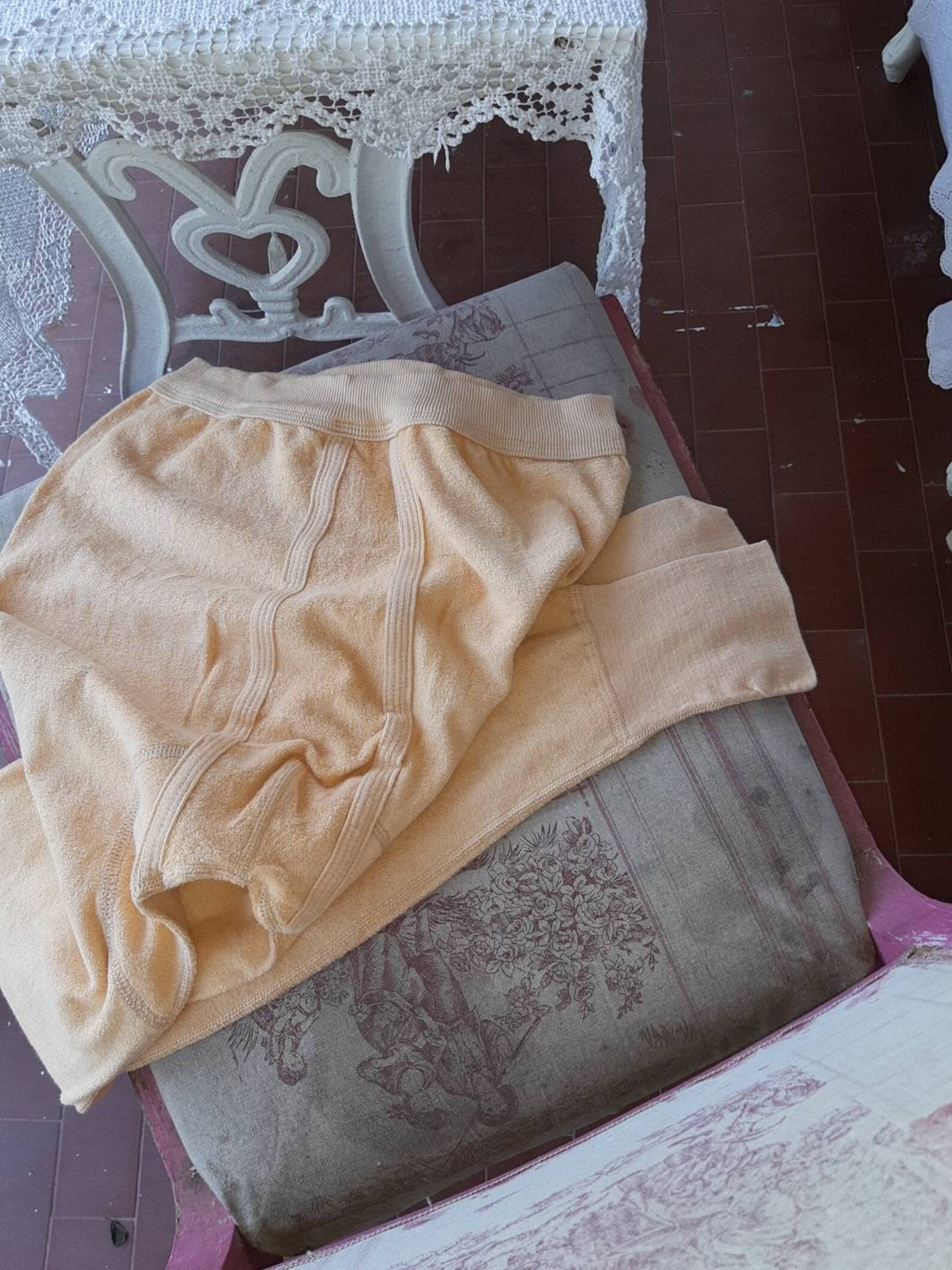 2 Mutande uomo bloomers mutandoni pantaloni da notte vintage bianco ...