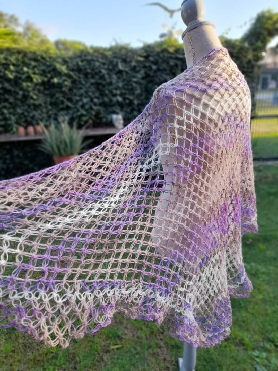 2 Shawls Offer Wool Vintage Crochet Crochet Shabby Chic Bride Wedding ...