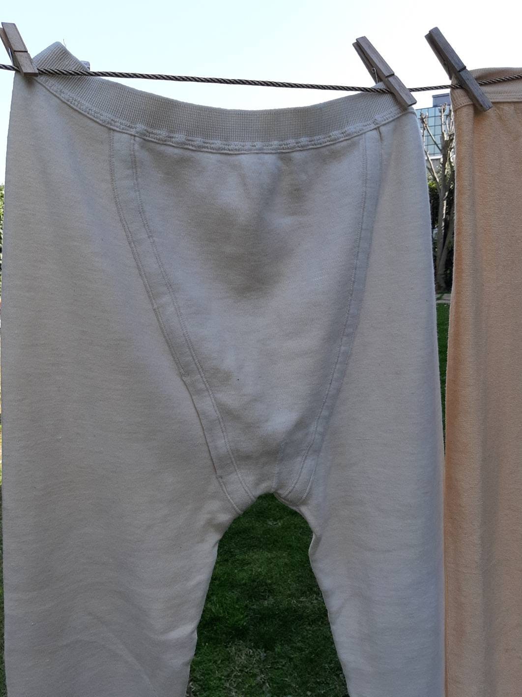 2 Mutande uomo bloomers mutandoni pantaloni da notte vintage bianco ...
