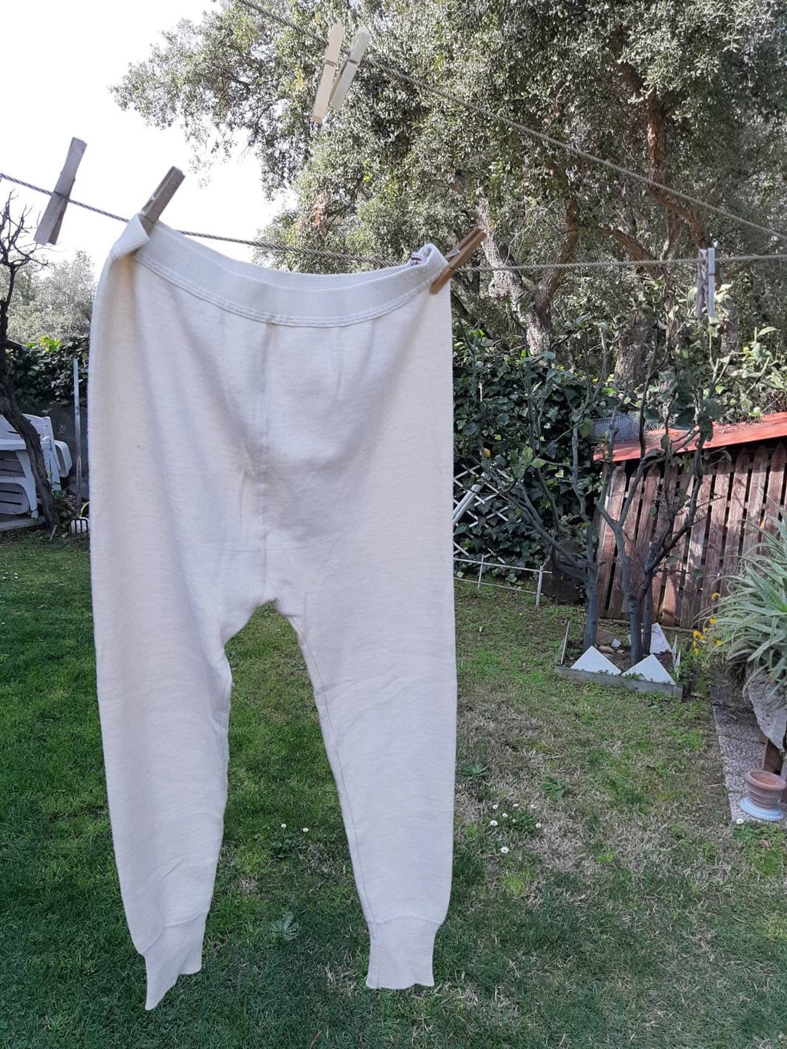2 Mutande uomo bloomers mutandoni pantaloni da notte vintage bianco ...