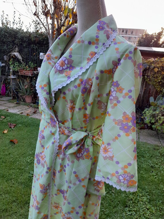 70s dressing gown Hollywood diva wedding dressing gow… - Gem