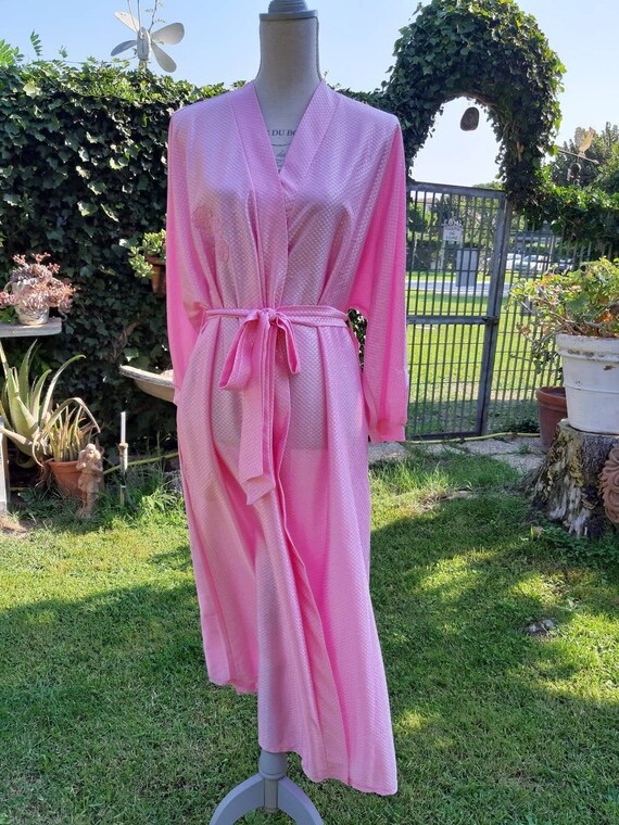 Vintage robe 80s shabby chic glossy pink wedding brid… - Gem