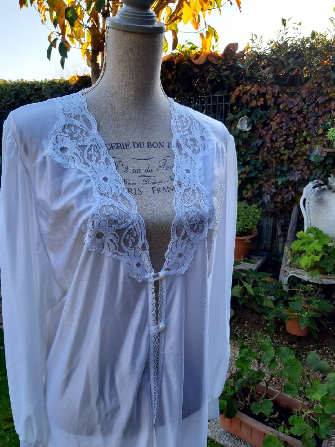 White Robe Shabby Chic Vintage 70s Wedding Bride Woman Chic - Etsy