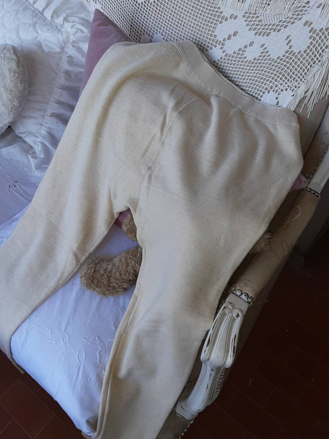 2 Mutande uomo bloomers mutandoni pantaloni da notte vintage bianco ...